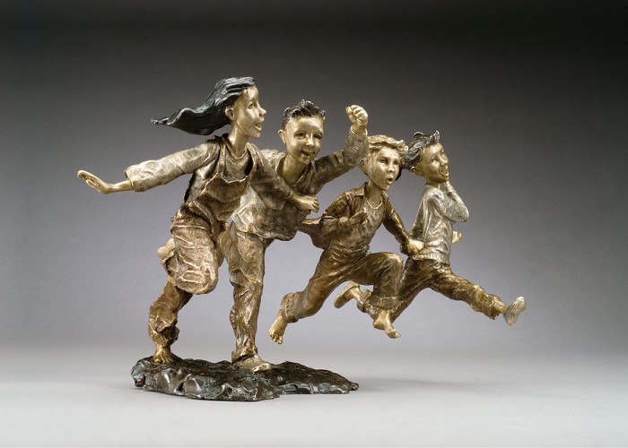 Mark Hopkins First One There Bronze Sculpture Mixed Midia Sculpture