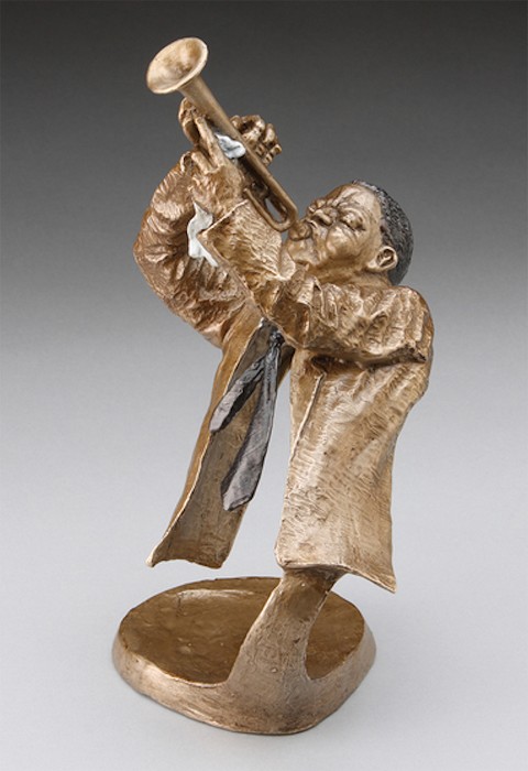 Mark Hopkins Jazz Trumpet II Bronze Sculpture Mixed Midia Sculpture