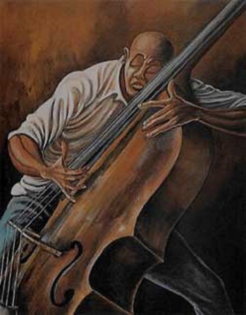 Ernie Barnes The Bassist African American Fine Art