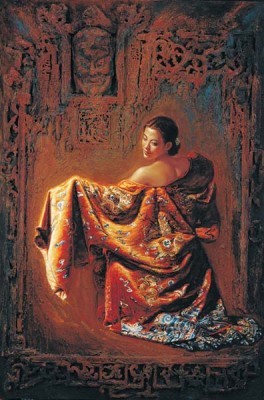 George Tsui The Mask Chiarograph on Paper