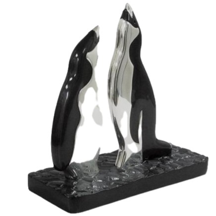 Dargenta Silver Singing Penguins Statue