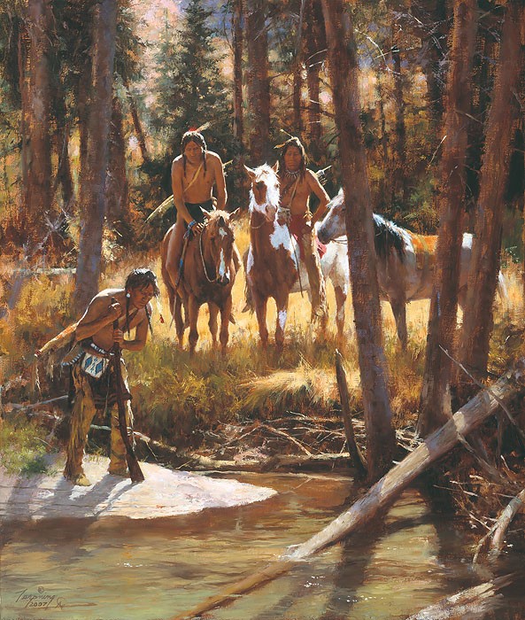 Howard Terpning Bear Tracks Giclee On Canvas Artist Proof Limited ...