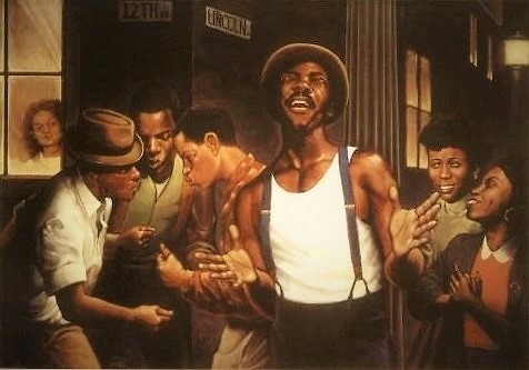 Gilbert Young SHOO BOP DOO WOP Giclee On Canvas African American Fine Art