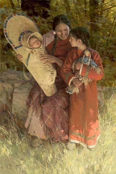 Native American Mother And Child Art