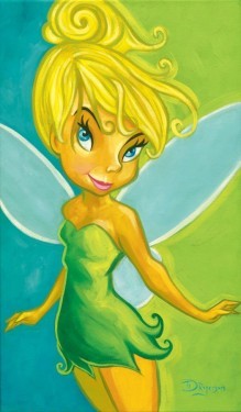 Tim Rogerson Totally Tink Hand-Embellished Giclee on Canvas Disney Fine Art