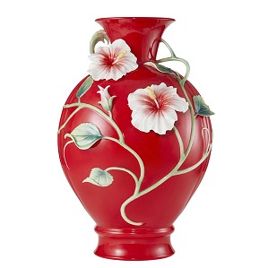 Franz Porcelain Collection Vase, Island Beauty Hibiscus Porcelain (LE ...