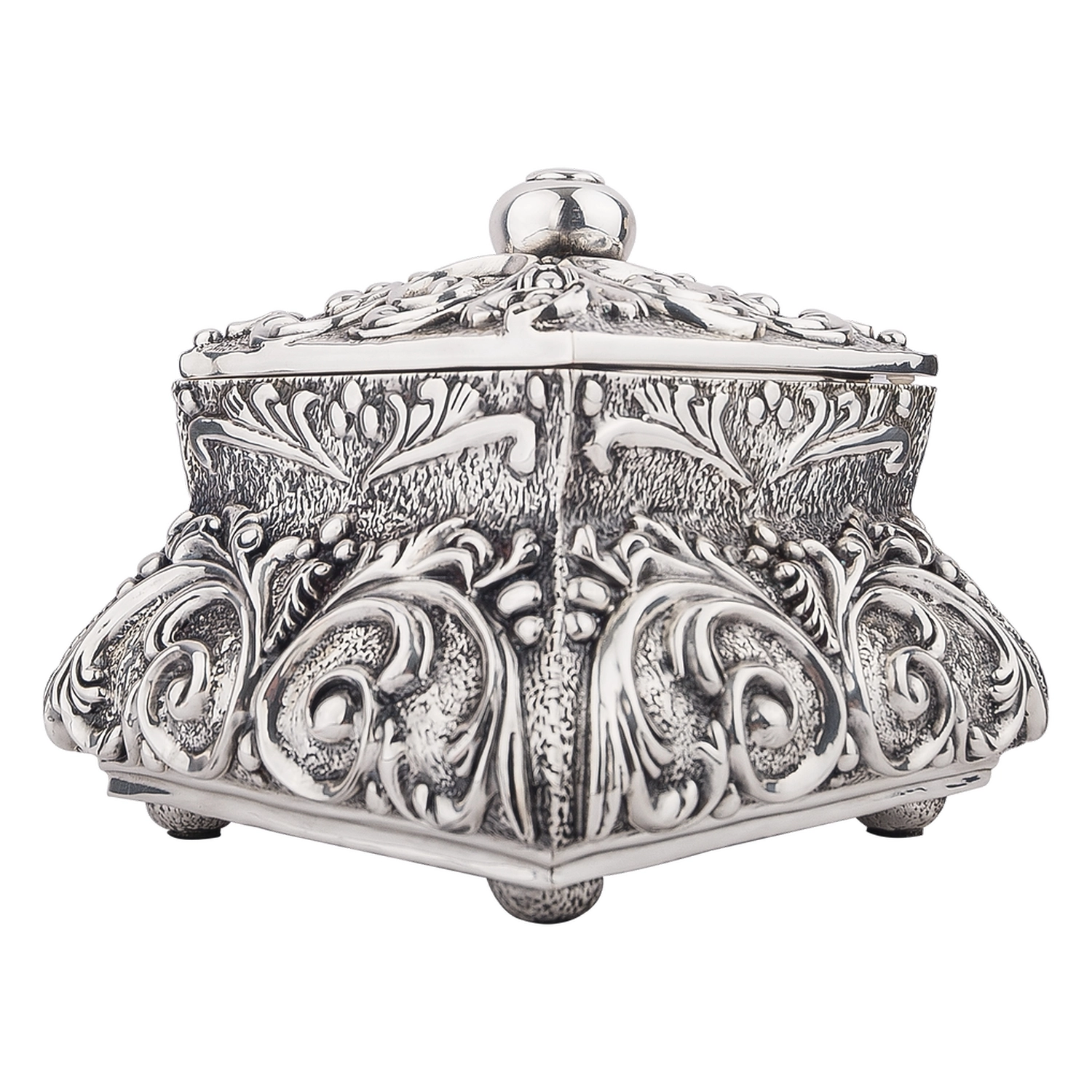 Dargenta Large Square Rounded Silver Cremation Urn