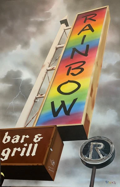 Stickman Vampire Lair - Rainbow Bar and Grill Limited Edition Fine Art