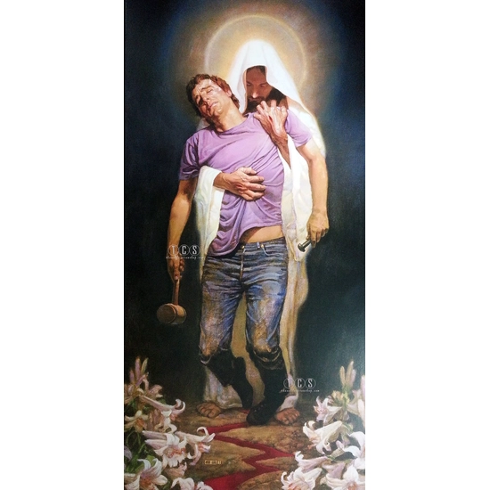 Thomas Blackshear II: Forgiven Print mounted on wood - Inspirational Art