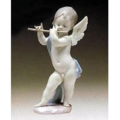 Angel With Flute by Lladro | Handcrafted Spanish Porcelain Art - 1233
