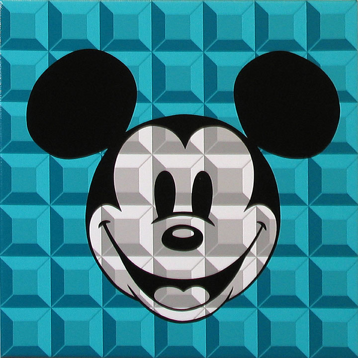 Tennessee Loveless 8 Bit-Block Mickey Aqua Disney Fine Art