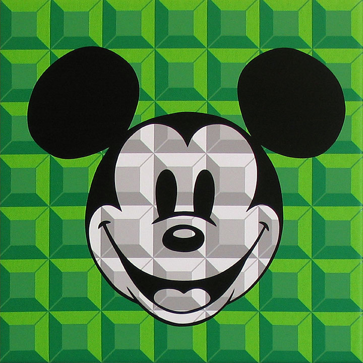 Tennessee Loveless 8 Bit-Block Mickey Green Disney Fine Art