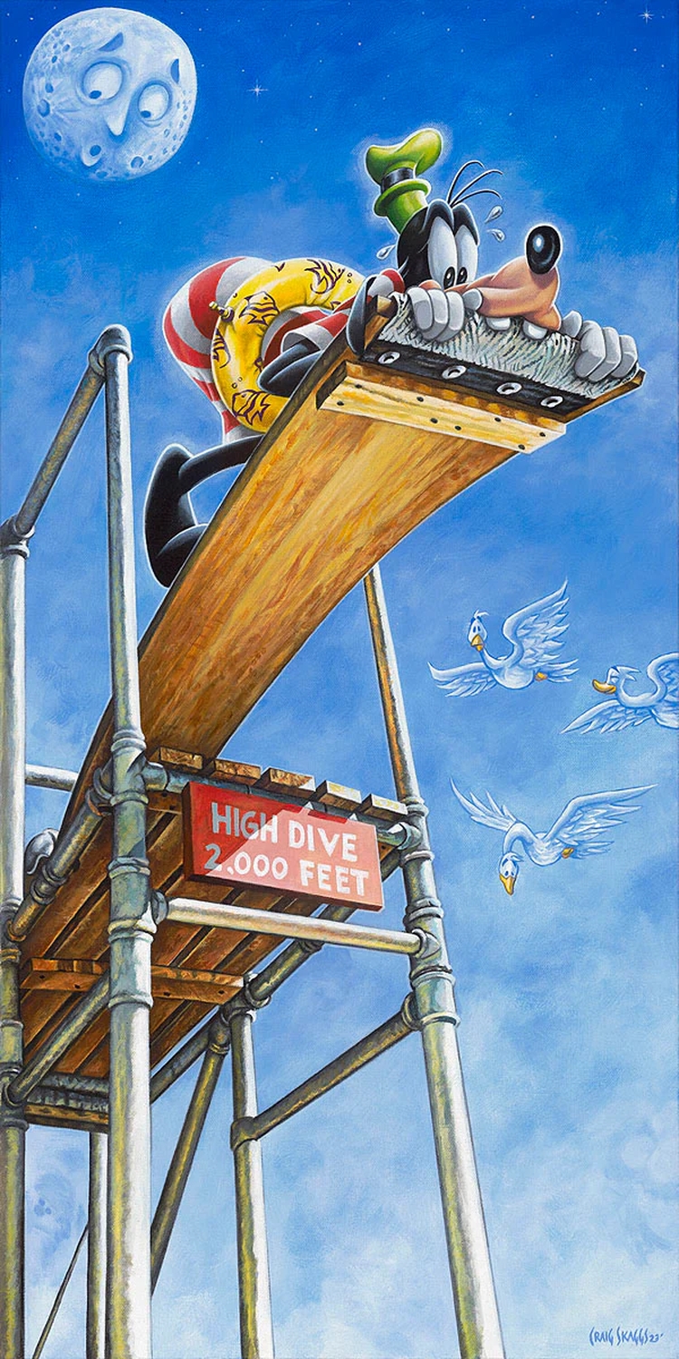 Craig Skagg High Dive Giclee On Canvas Disney Fine Art