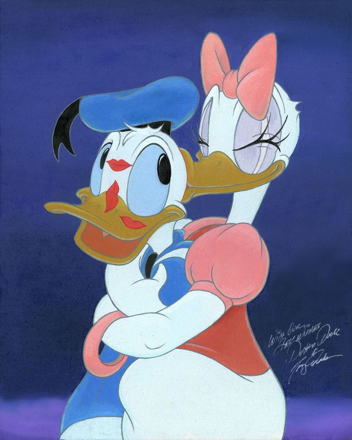 Donald Duck And Daisy Duck Kissing Drawing