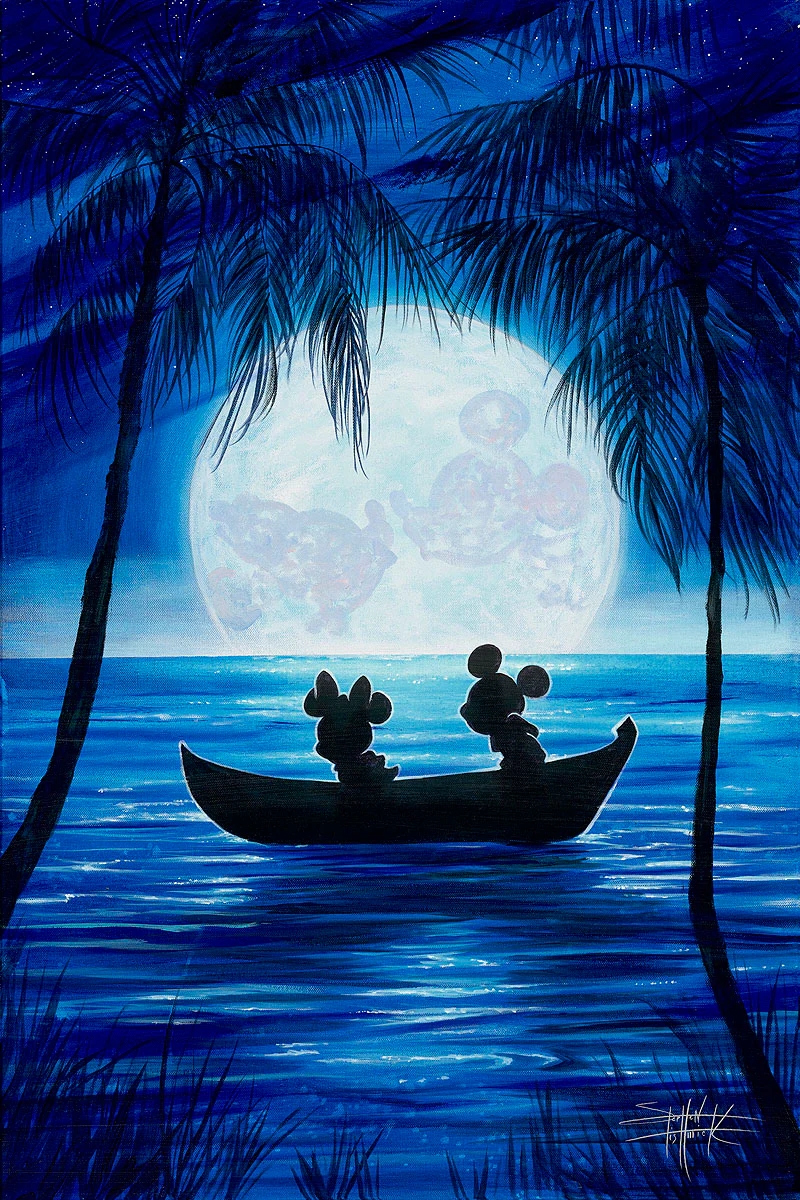 Stephen Fishwick Moonlight Moment Hand-Embellished Giclee on Canvas ...
