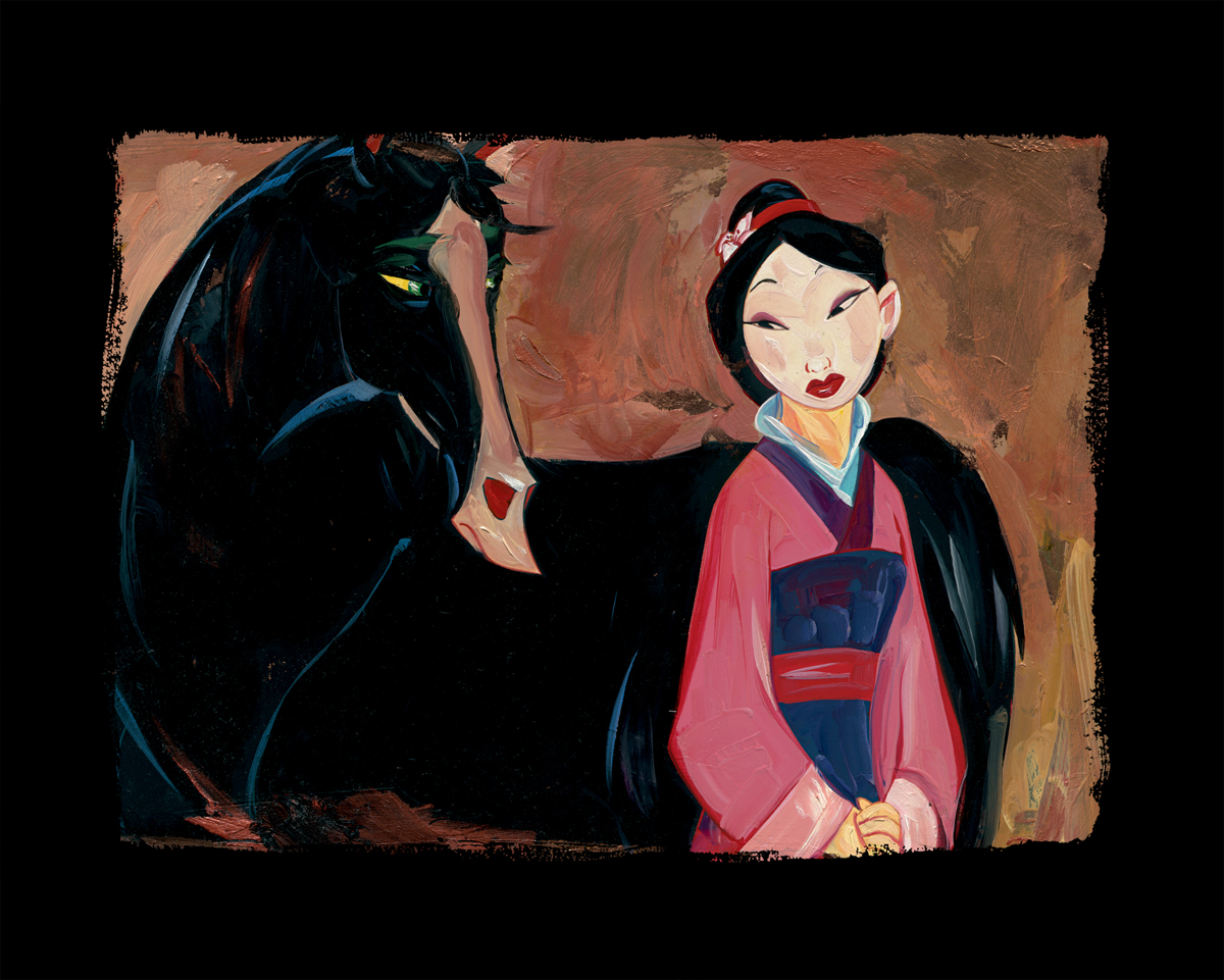 Jim Salvati Mulan And Kahn Chiarograph on Paper Disney Fine Art