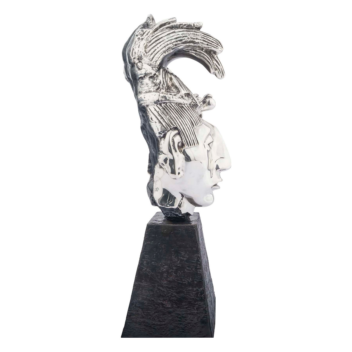 Dargenta K'inich Janaab Pakal - Silver Mayan Head Statue