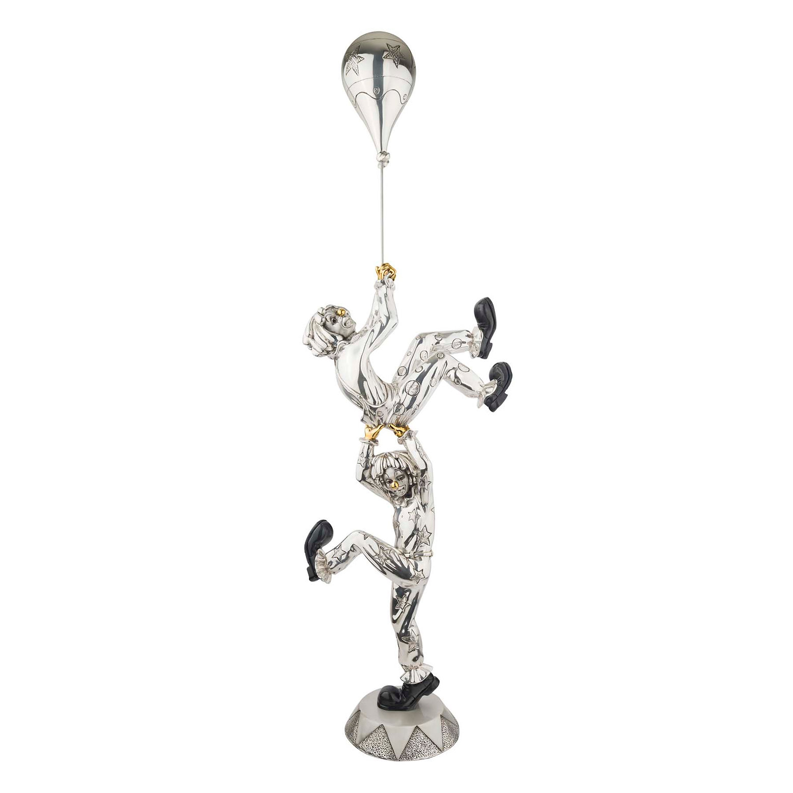 Dargenta Silver Entertaining Clowns Statue