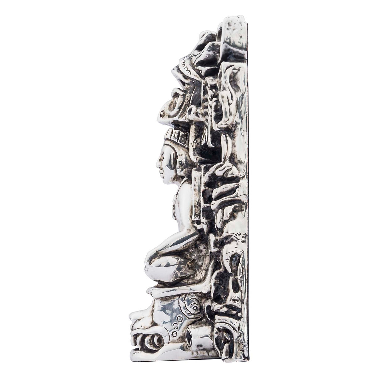 Dargenta Mayan King with Face Crown Silver Figurine