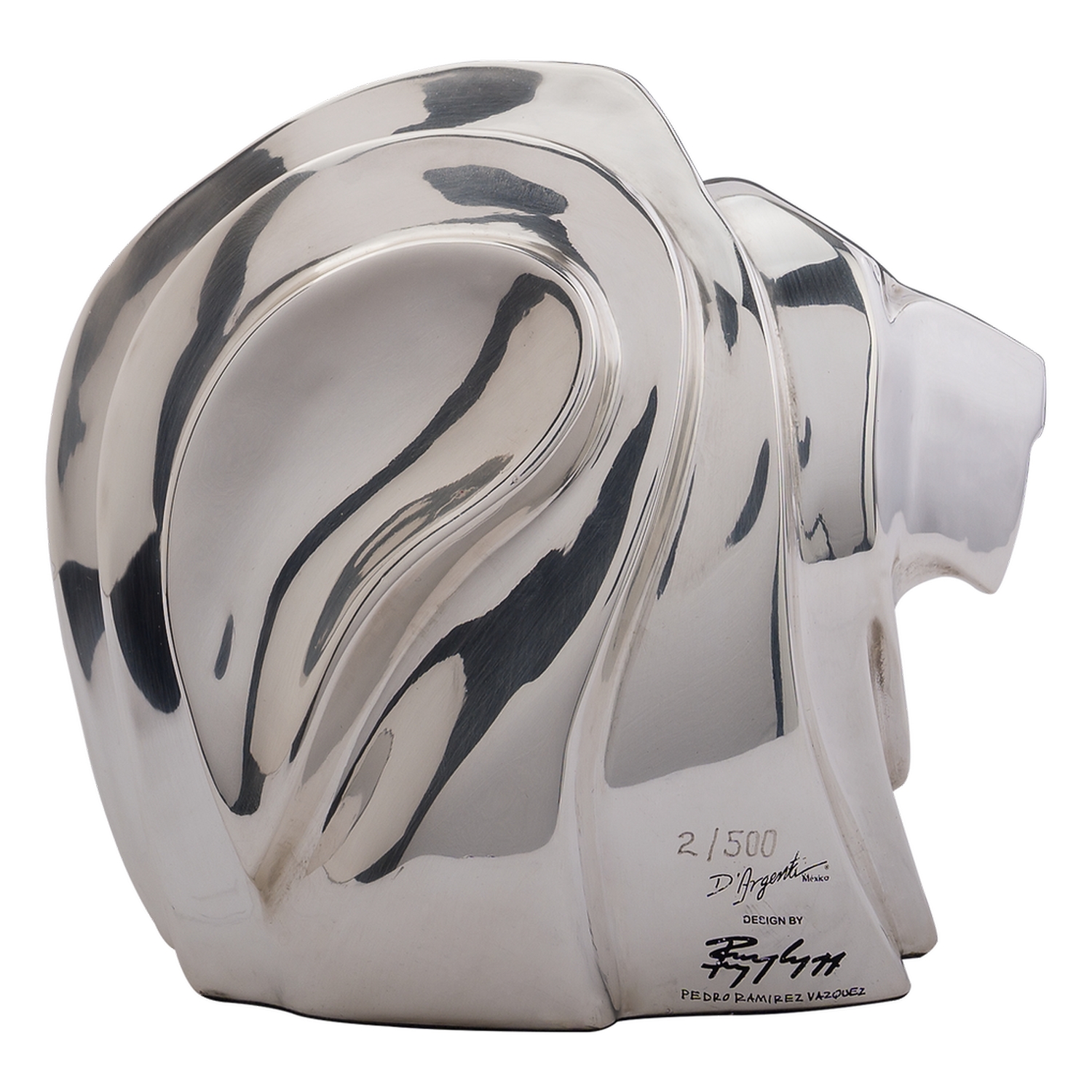 Dargenta Large Silver Lion Head Sculpture