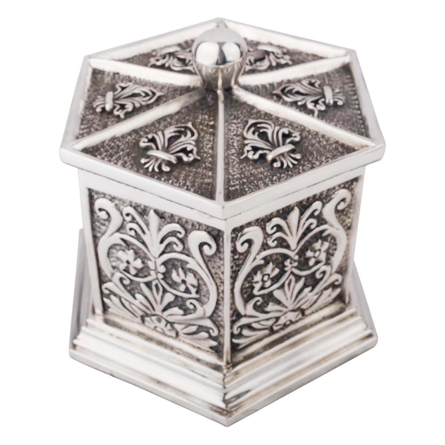 Dargenta Silver Cremation Urn Hexagon Classical