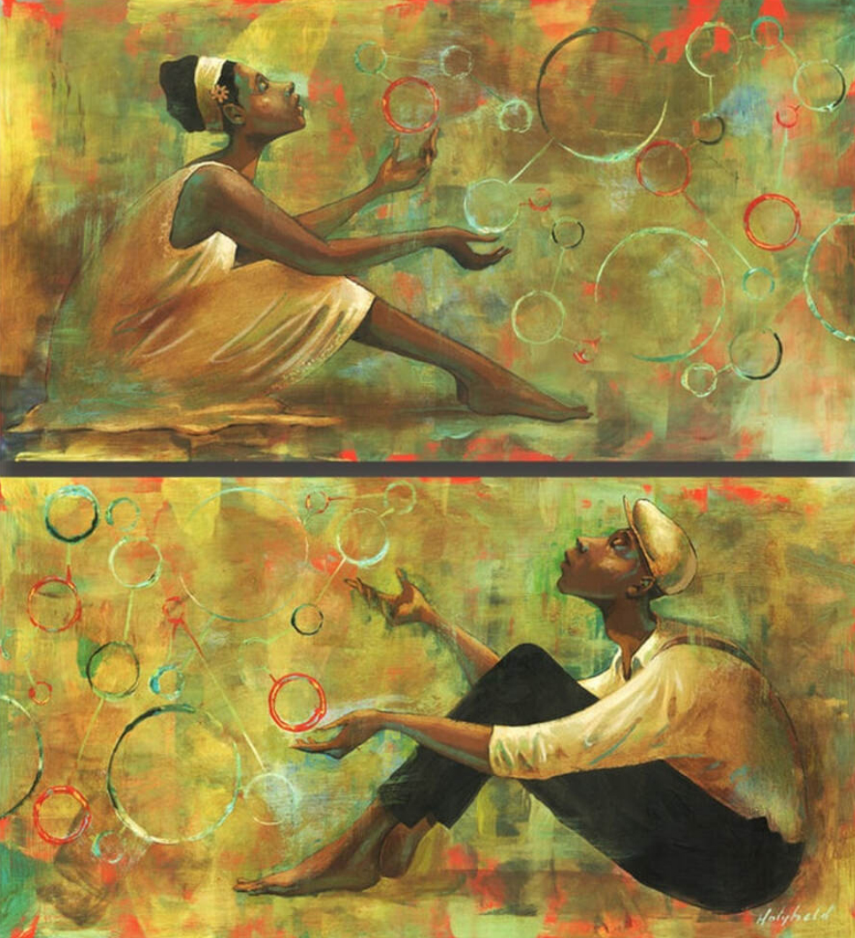 John Holyfield CHEMISTRY Giclee On Canvas African American Fine Art