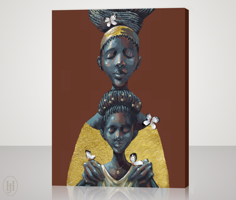 John Holyfield Mother's Love Embellished Edition African American Fine Art