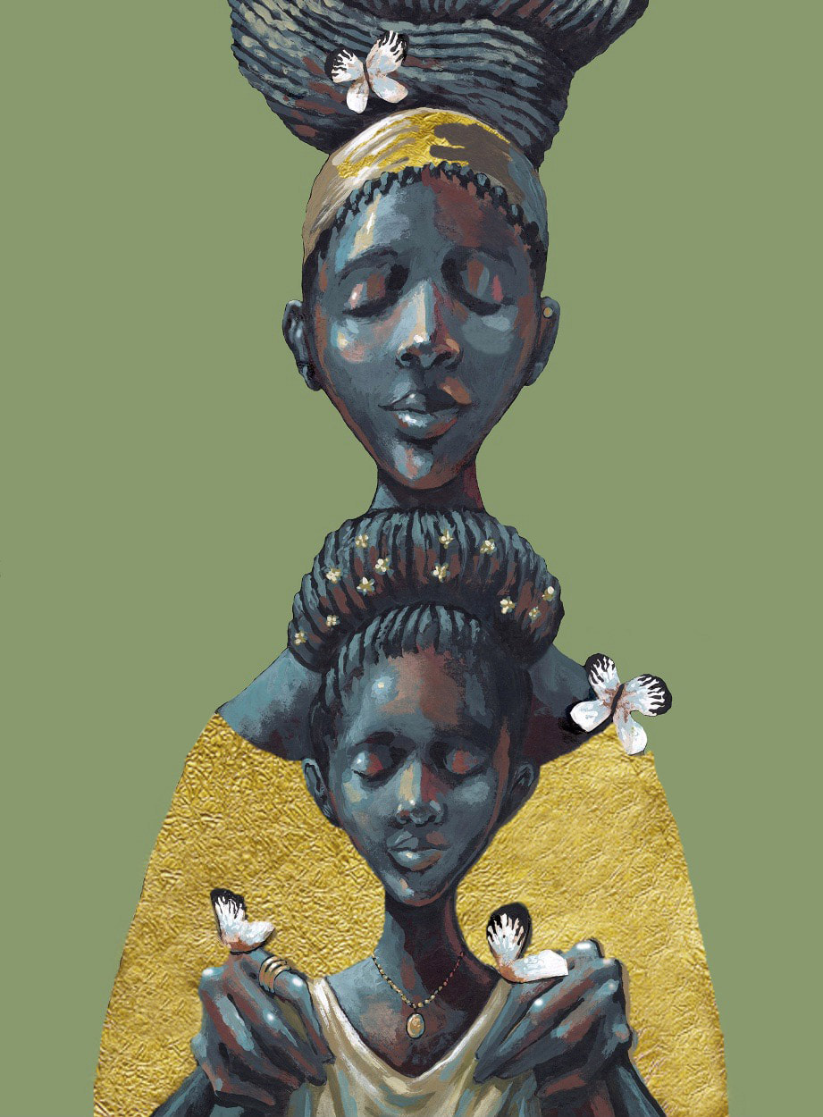 John Holyfield Mother's Love Embellished Edition African American Fine Art