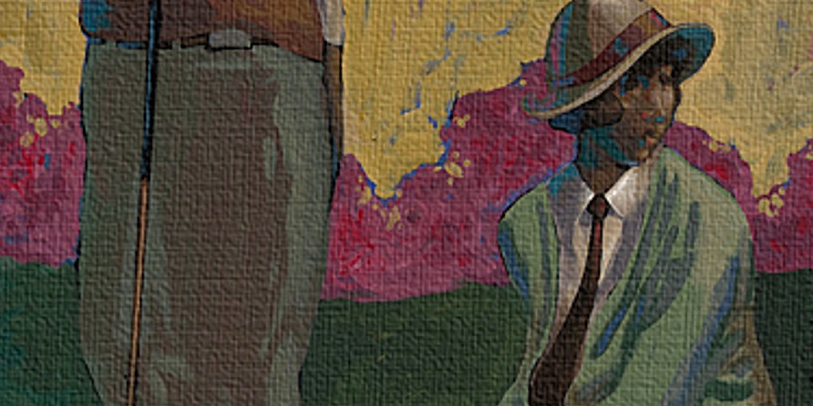 John Holyfield Relaxing on the Green Medium Giclee On Canvas African ...