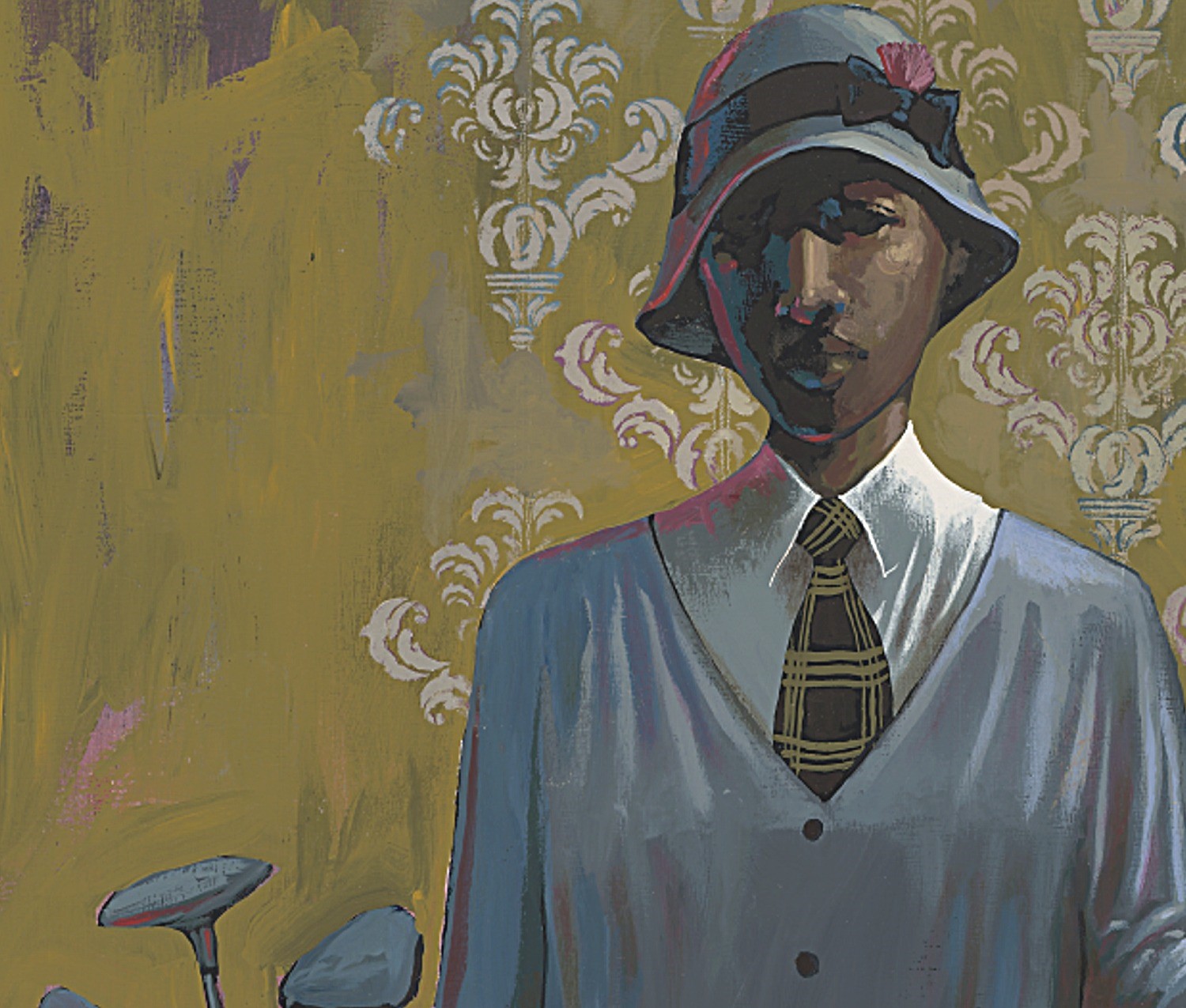 John Holyfield Vintage Golfer (Female) Original Acylic on Board ...