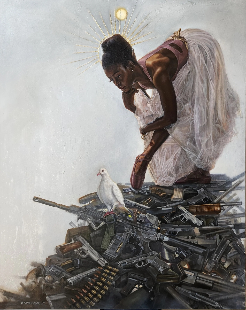 Kevin Williams (WAK) Choose Peace Hand-Embellished Giclee on Canvas