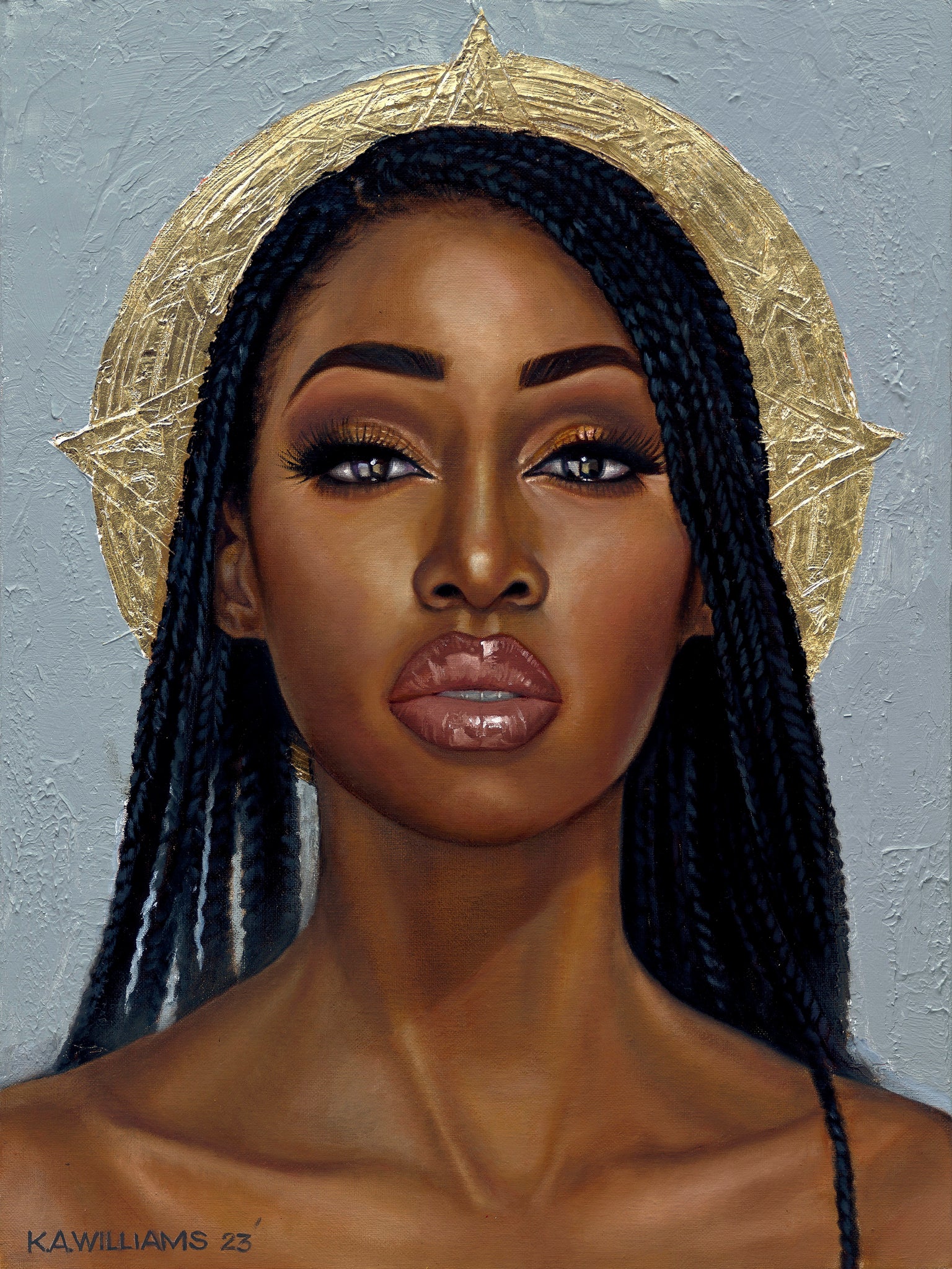 Kevin Williams (WAK) Sister To The Moon Hand-Embellished Giclee on Canvas