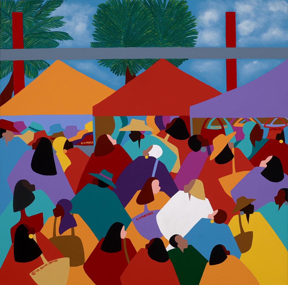 Synthia SAINT JAMES Curacao Market Giclee On Canvas African American ...