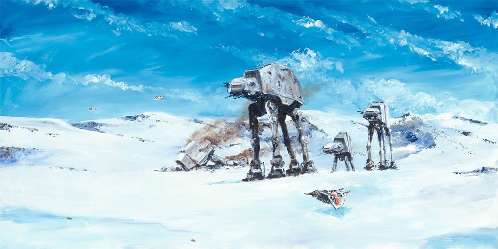 Kim Gromoll Imperial Walkers on... Giclee On Canvas Star Wars Art