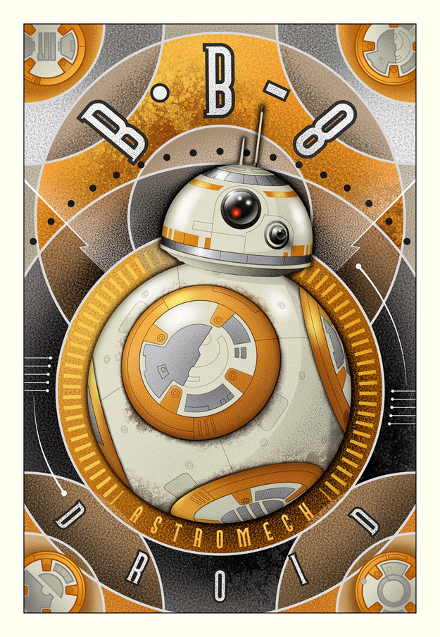 Mike Kungl BB-8 Astromech Droid - From Star Wars Giclee On Canvas ...