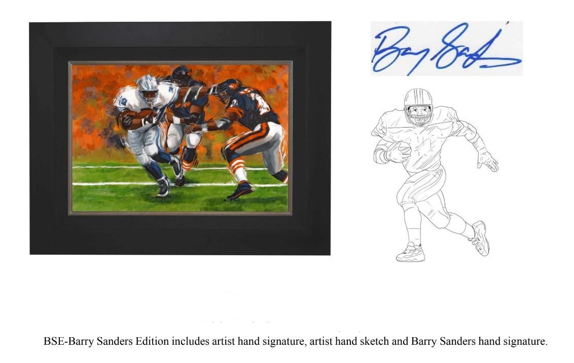 Scott Smith Barry Sanders - Hand Signed By Barry BSE Edition Framed ...